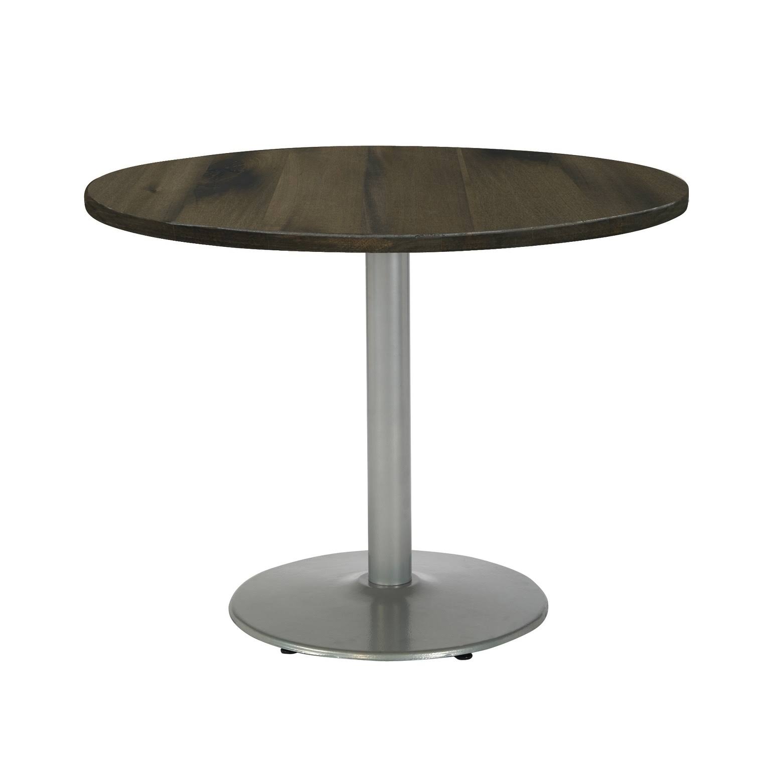 KFI Urban Loft 42 inch Round Top Table, Espresso, Round Silver Base ...