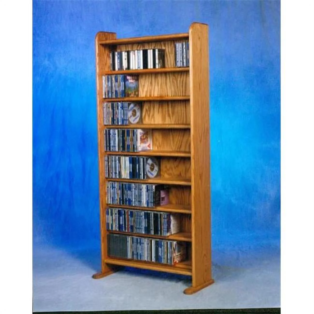 Wood Shed Solid Oak 8 Shelf CD Cabinet - CAFFEINEGAZE