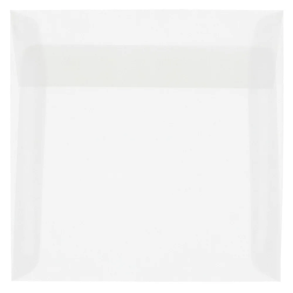 JAM 6 x 6 Translucent Envelopes, Clear, 25/Pack - CAFFEINEGAZE