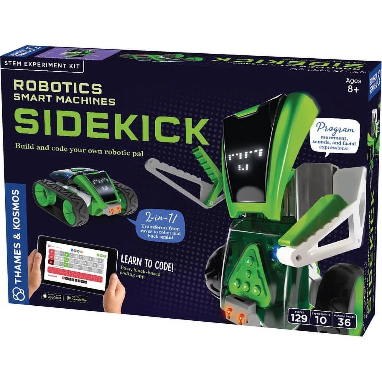 Thames & Kosmos 4-Wheeled Rover Robotics Sidekick Smart Machines Toys ...
