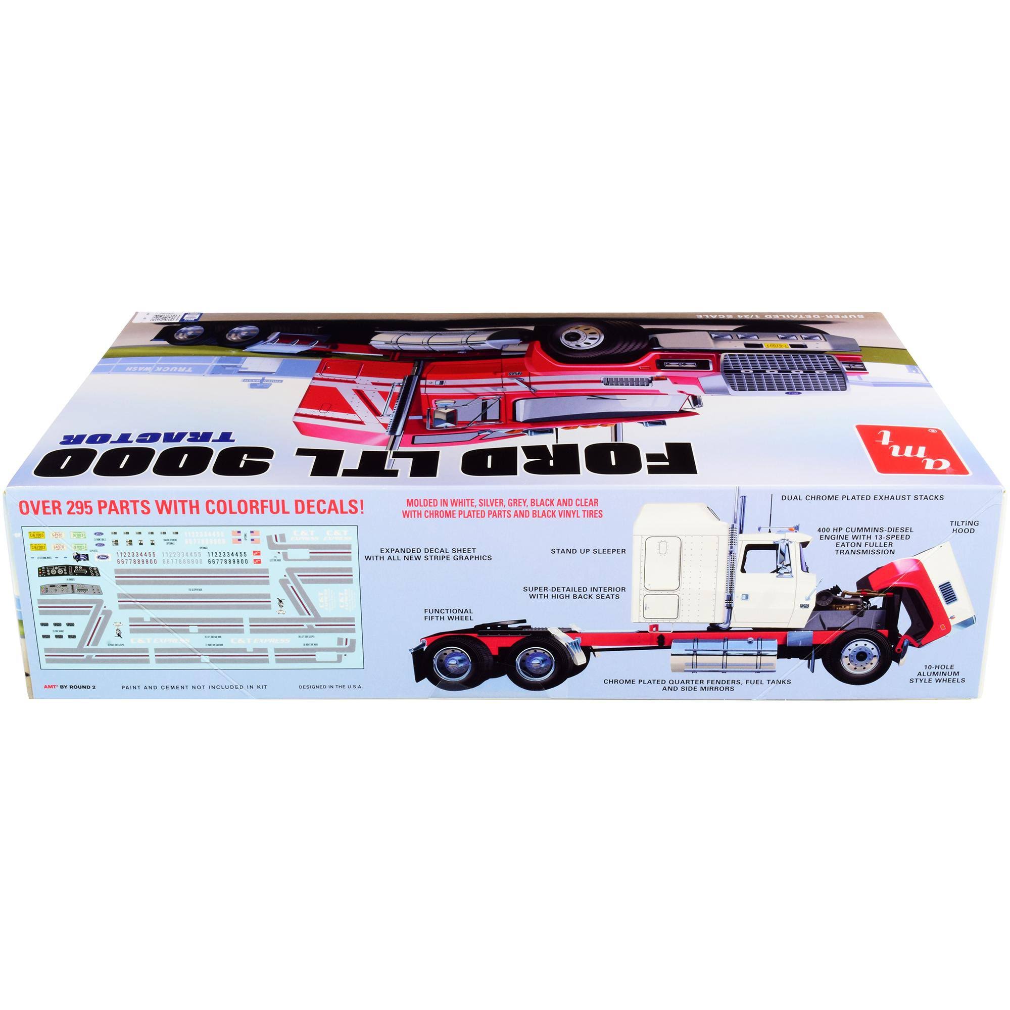 Skill 3 Model Kit Ford LTL 9000 Semi Tractor 1/24 Scale Model by AMT ...